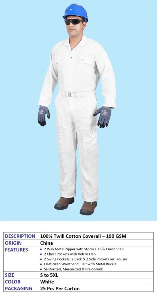 COVERALL COTTON PER 5XL | Safety Coverall UAE